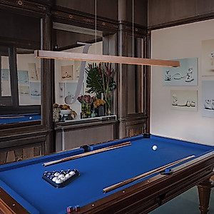 YISDESIGN 59" Wood Linear Pendant Light 40w Integrated Led Pendant Light Dimmable Ceiling Pendant Hanging Light Adjustable Billiard Pool Table Lights for Dining Room Kitchen Island Walnut Color