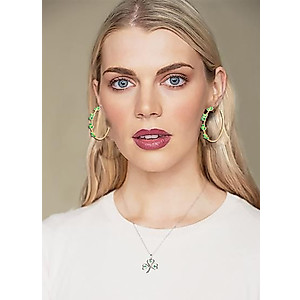 BVGA Holiday St Patrick's Day Hoop Earrings Green Shamrock Charm Earrings Festive Clover Luck Hat Leprechaun Funny Irish Hoop Earrings Jewelry Gift for Women