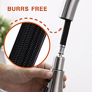 RULIA Brushed Nickel Kitchen Faucet, Kitchen Sink Faucet, Sink Faucet, Pull-Down Kitchen Faucet, Bar Kitchen Faucet, RV Kitchen Faucet, RB1040