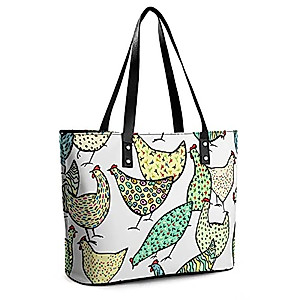 Womens Handbag Chickens Leather Tote Bag Top Handle Satchel Bags For Lady