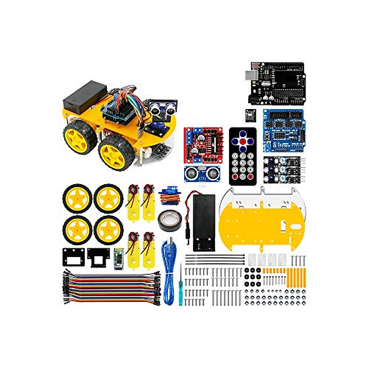 Smart Robot Car Kit for R3,Ultrasonic Sensor, Bluetooth Module for with Tutorial