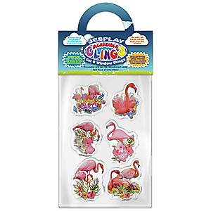 JesPlay Dinosaurs and Birds 4 Product Bundle - Removable Gel and Window Clings for Kids, Toddlers - Flamingoes, Owls, T Rex, Triceratops and More! - Incredible Gel Decals for Glass, Walls, Rooms