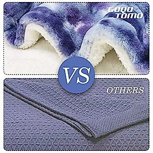 GOQO TOMO Electric Heated Blanket 50" x 60" Throw Wrap with 12 Heating Levels for Home Office Use Gradient Purple-Z5060