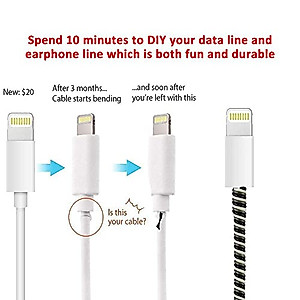 ZOSTLAND Stitch Set DIY Protectors Phone Ring Data Cable 5W/18W/20W USB Charger Line Earphone Wire Saver Protector Compatible with iPhone 5 6 7 8 Plus X 11 12 13 14 Max iWatch (Upgrade Styles, Stitch)