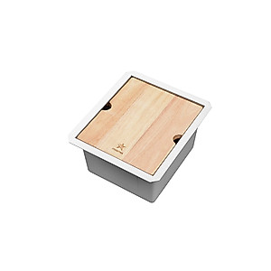 STARSTAR Workstation Ledge Undermount Single Bowl 304 Stainless Steel Kitchen/Yard/Bar/Laundry/Office Sink, With Grid, Cutting Board, Strainer with Basket (14 x 18 x 8)