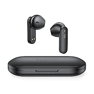eppfun True Wireless Earbuds, Bluetooth 5.2 in-Ear Headphones, Qualcomm AptX-Adaptive HiFi Earbuds, Touch Control 4-Mic Headset & CVC 8.0 Noise Cancellation,Game Mode Earphones, 32H Playtime, Black