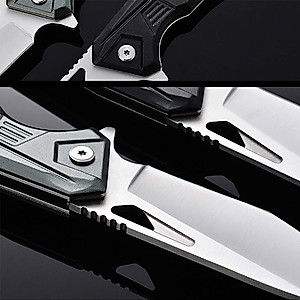 AuRiver EDC Pocket Knife, EXTREMELY SHARP Folding Knives with 3.7inch Blade, Aluminiumalloy Handle,Pocket Clip for Camping Hunting and Outdoor (Black)