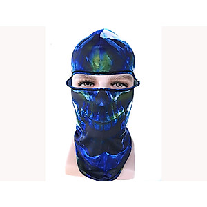 Face Shield Face Mask Helmet Summer Sun Hood Neck Gaiter, Balaclava for Ourdoor Activities, Cycling, Hiking, Fishing (Blue)
