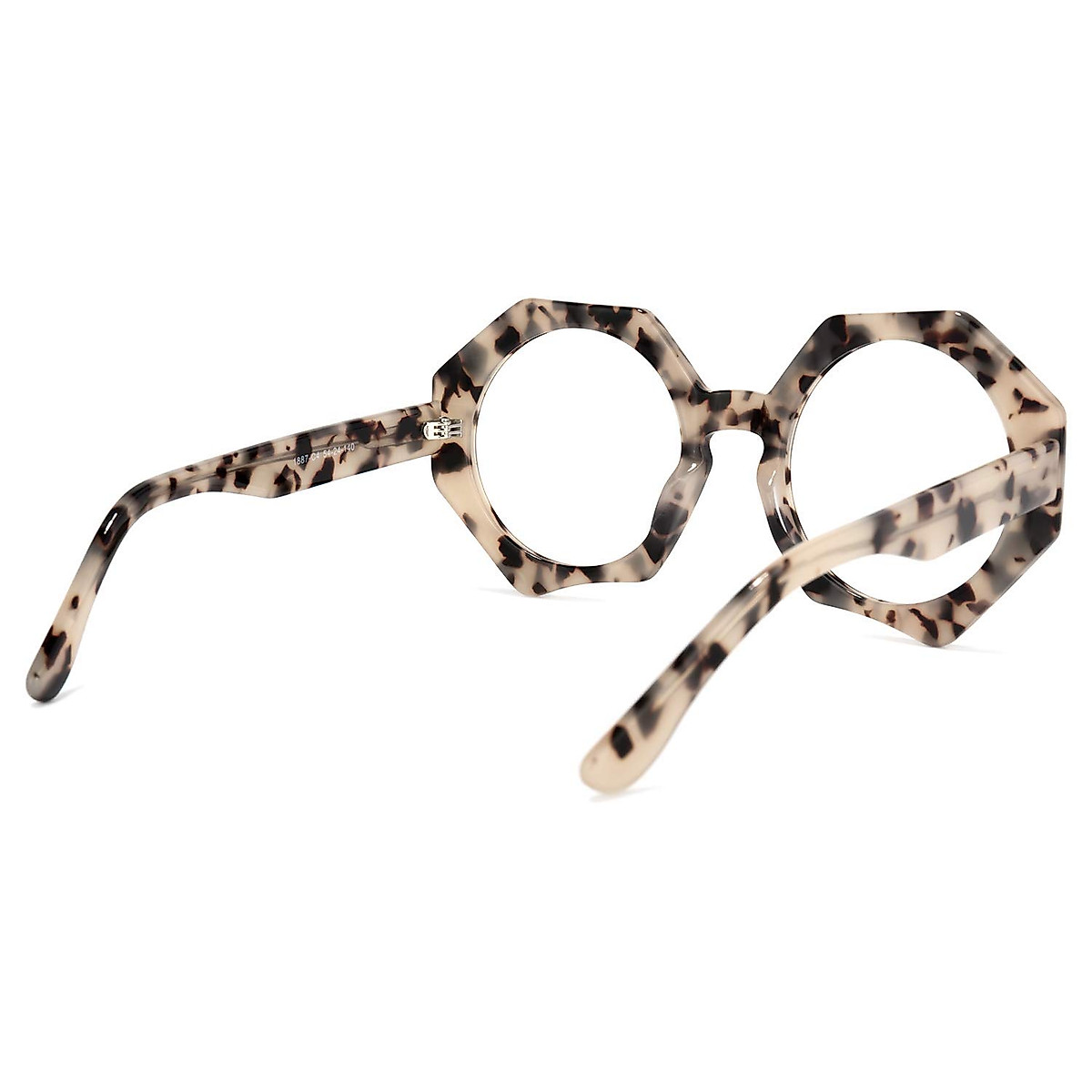 Zeelool Stylish Oversized Acetate Geometric Blue Light Blocking Glasses Eyewear for Women Hugh ZOP01887-04B Light-Tortoise