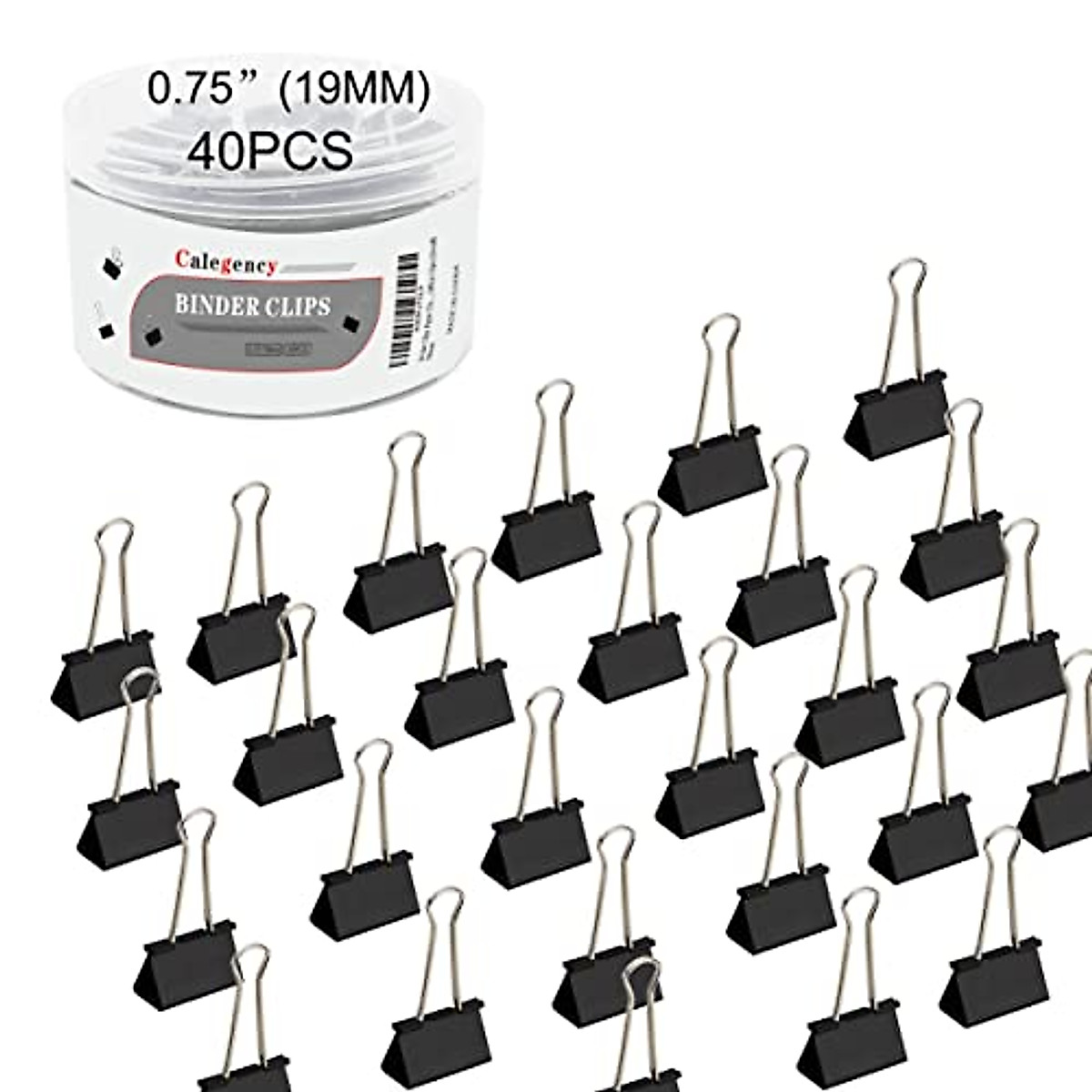 40pcs 0.75 inch Binder Clips Paper Clamps, Paper Binder Clips, Binder Clips Small Size, Small Paper Clips, Office Clips (Small)