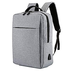 Jranter Laptop Backpack Slim Business Work College School Computer Bag with USB Charging Port Fits 15.6 inch Notebook (gray)