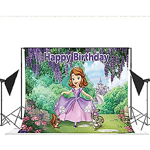Dawei Sofia The First Backdrop | Birthday Party Background Supplies | Banner Decorations | Photography Background | Baby Shower | (5X3ft)