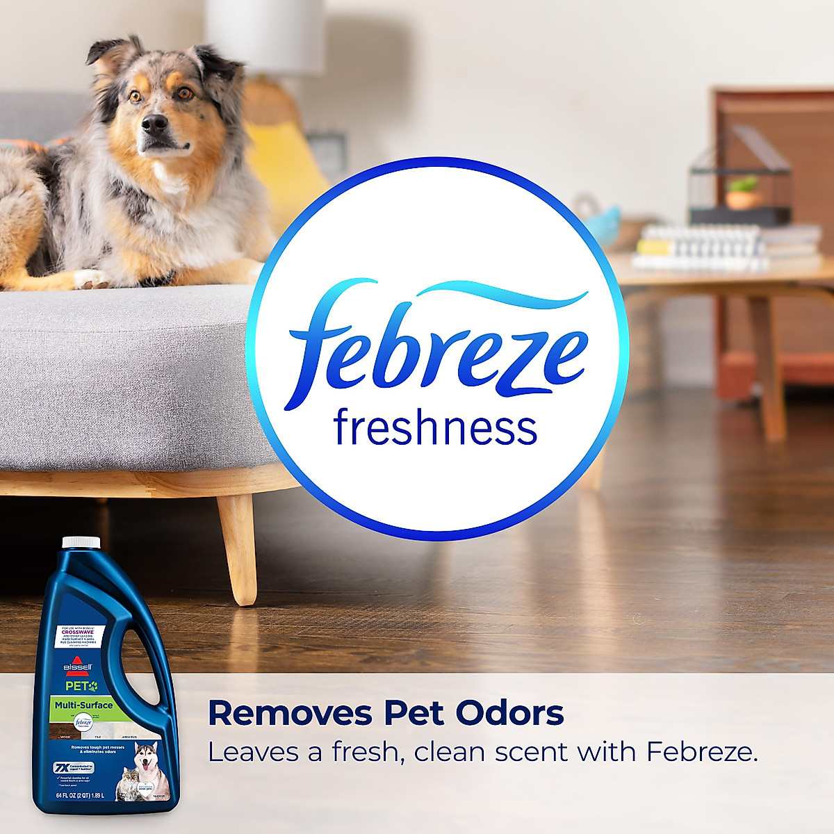 Bissell Pet Multi-Surface Febreze Freshness for Crosswave and Spinwave (64 oz), 22951, 64 Ounce, 64 Fl Oz