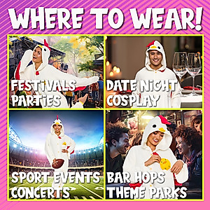 Funziez! Adult Onesie Halloween Costume - Animal and Sea Creature - Plush One Piece Cosplay Suit for Adults, Men and Women