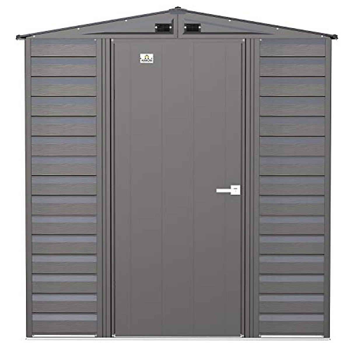 Arrow Select 6' x 7' Outdoor Lockable Steel Storage Shed Building, Charcoal