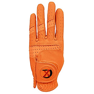 XEIRPRO Premium 4 Pack All Weather Golf Gloves for Men Worn On Right Hand for Left Handed Golfer- Comfort and Secure Fit Ultra Grip Leather Soft Flexibility (Small, Orange)