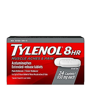 Tylenol 8 HR Muscle Aches & Pain, Pain Relief from Aches and Pain, 650 mg, 24 ct.
