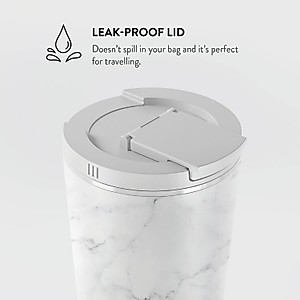 BURGA Travel Coffee Mug (16oz) – Spill-Proof, Secure-Seal Insulated Coffee Mug – Scratch-Resistant, Stainless Steel Travel Mug Stays Hot or Cold – Anti-Slip Coffee Tumbler – Pink Travel Mug