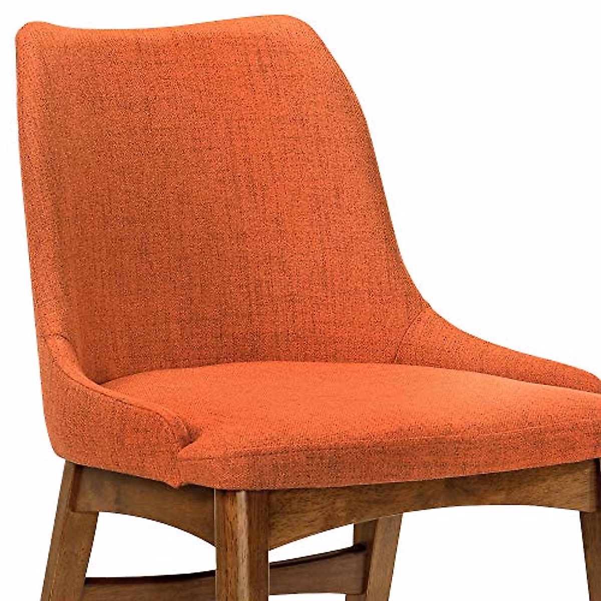 Armen Living Azalea Fabric Wood Dining Side Chairs-Set of 2, 19" SH, Orange/Walnut