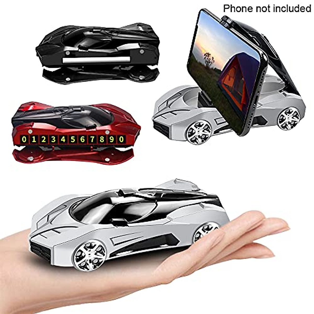 SYCOOVEN Car Phone Holder, Car Shape Phone Mount Silicone Car Pad Mat for Various Dashboards, Slip Free Desk Phone Stand Compatible with iPhone, Samsung, Android Smartphones, GPS Devices and More