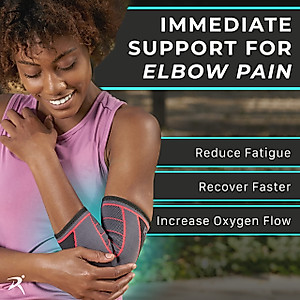 Rymora Fitness Elbow Brace- S, Compression Support Sleeve for Tendonitis, Tennis Elbow, Golf Elbow Treatment, Weightlifting & Weak Joints - Reduce Joint Pain During Any Activity!