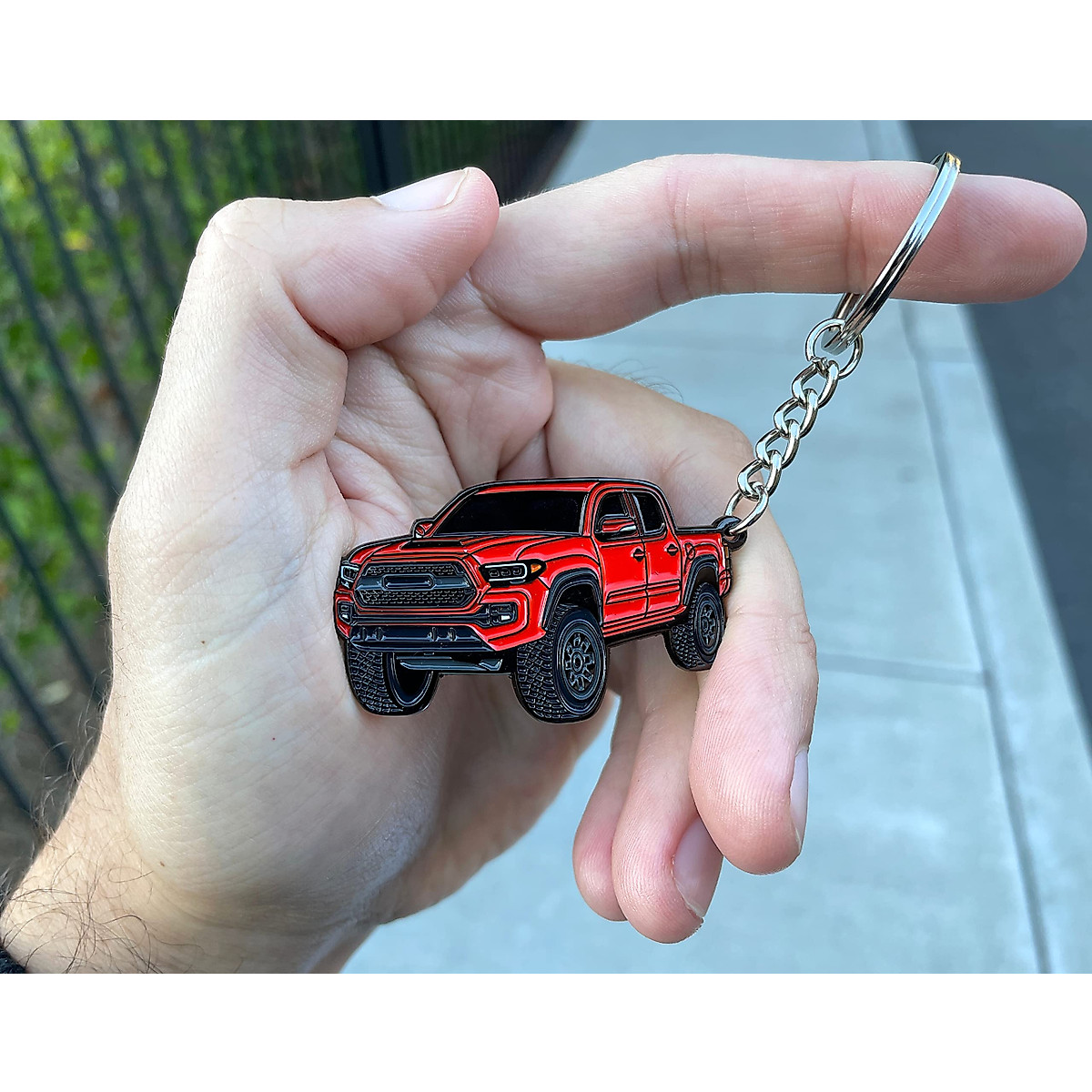 FOUR WHEEL BEAST Tacoma Keychain - Tacoma Accessories 2016-2022 mods - Pro Sport Off Road Cool PRO Key Chain Fob Cover - 3rd gen off road Toy Truck (Red)
