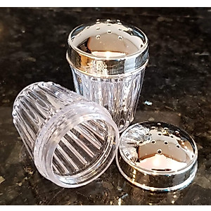 Handy Housewares Crystal-Look Salt & Pepper Shaker Set - Durable BPA Free Plastic