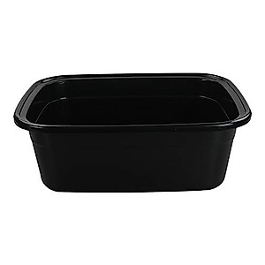 Jekiyo 16 Quart Dish Pan, Black Plastic Tubs, 3 Packs