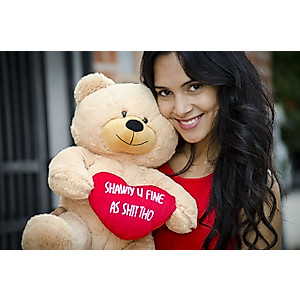 Hollabears Extra Large 16" Shawty U Fine Teddy Bear - Funny and Cute Valentine's Day Gift