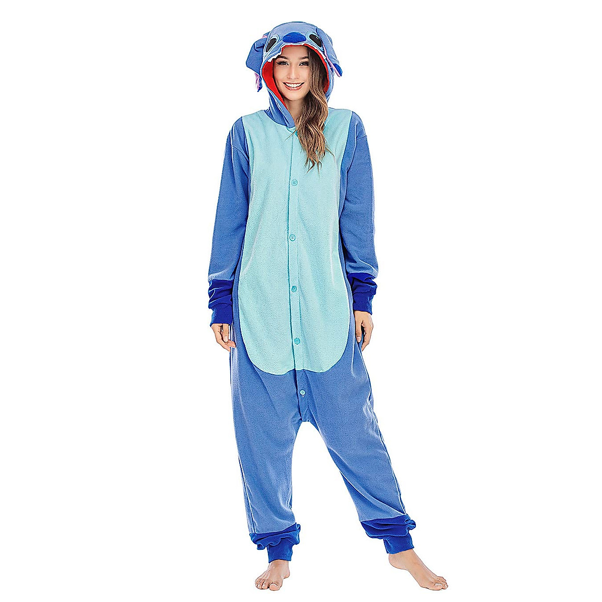 Etoson Onesie Cosplay Halloween Costume Unisex Animal Pajama,Blue,M