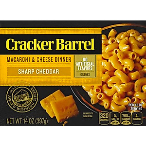 Cracker Barrel Sharp Cheddar Macaroni & Cheese Dinner, 14 oz Box