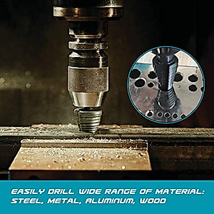 OXMUL Step Drill Bits for Metal, 3/16 to 7/8, Cobalt Bit, Heavy Duty for Stainless Steel,Metal, Aluminum, Copper, 12-Steps. #201