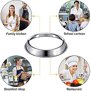 2pcs Stainless Steel Pots Rack Wok Ring Cast Iron Stove Rack Round Gas Cooker Reversible Pan Stand Pots Holder Stove Rack(26cm)