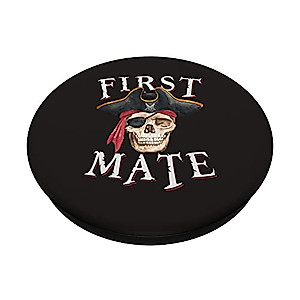 First Mate Pirate Hat Skull Nautical Sailing PopSockets Swappable PopGrip