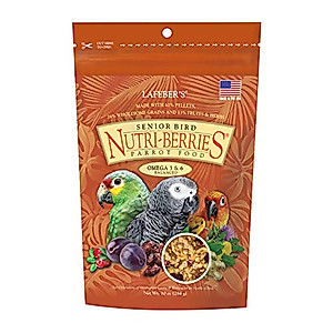 LAFEBER'S Senior Bird Nutri-Berries Pet Bird Food, Made with Non-GMO and Human-Grade Ingredients, for Parrots, 10 oz