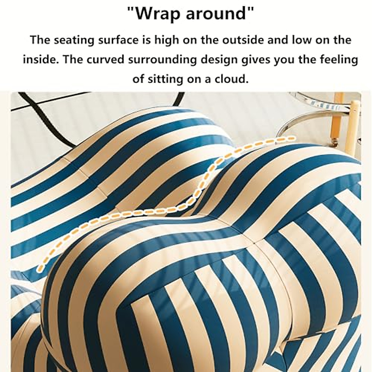 ESRADA Upholstered Lazy Chair with Ottoman Accent Sofa Chair Single Sofa Chair,Integrated High Resilience Sponge Lazy Sofa Chair,Massage Deep Buttons cyan-30 * 28inch