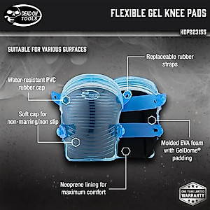 Dead On Tools HDP223155 Gel Flexible Knee Pads, Blacks