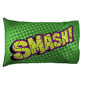 Jay Franco Marvel Super Hero Adventures Hulk Out 1 Pack Pillowcase - Double-Sided Kids Super Soft Bedding (Official Marvel Product)