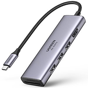 UGREEN USB C Hub 4K@60Hz, 6-in-1 Multiport Adapter with 3 USB 3.0/1 HDMI Ports, SD/TF Card Reader, USB C Dongle for Laptop Tablet iPad MacBook Pro Air Dell Samsung Mac Mini 2023