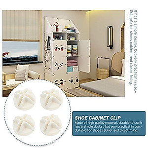 Cabilock 20pcs White Wire Cube Plastic Connectors for Modular Storage Organizer Closet and Wire Shelving Closet Clasp Buckle Clip Buttons