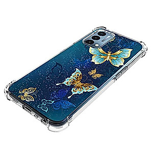 FollmeAir for OnePlus Nord N200 5G Case, Slim Flexible TPU for Girls Women Airbag Bumper Shock Absorption Rubber Soft Silicone Case Cover Fit for OnePlus Nord N200 5G (Butterfly)