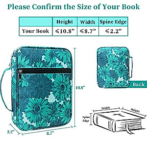 BOYOUAN Bible Covers for Women Bible Case Girls Bible Bags Large Size Bible Book Holder Carring Case Organizer Bag Floral Art Christian Church Protective Study Scripture Bag with Handle Pockets
