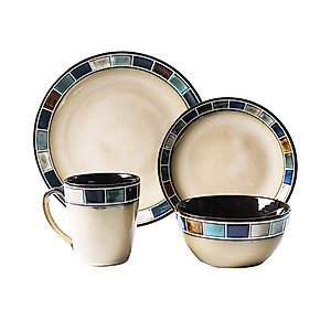 GagalU Dinner Set,4 Pieces of Vintage Porcelain Dinner Set Ceramic Dinner Plate Dessert Plate Steak Plate Salad Bowl and Mug Service for 1 Person
