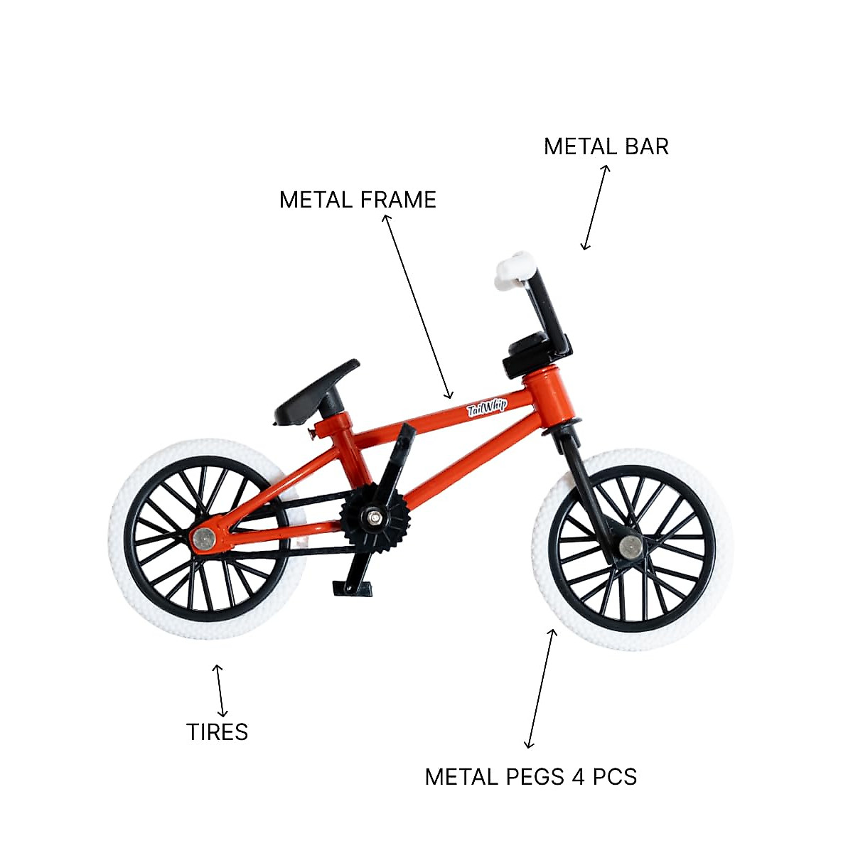 Tailwhip Metal Finger Bike Mountain Bike Toys Functional Kids Mini Finger BMX Gift Toy Finger BMX (red)