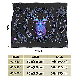 Aries Throw Blanket Flannel Constellations Blanket Warm & Soft 12 Horoscope Astrology Throw Blankets Constellation Theme Home Décor 50"X40"
