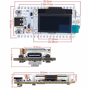 DIYmalls 915MHz LoRa ESP32 OLED Board V3 Type-C SX1262 8MB Flash + LoRa Antenna U.FL IPEX to SMA for Arduino LoraWan IOT (Pack of 2), not Compatible with LoRa 32 V2
