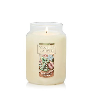 Yankee Candle Christmas Cookie Scented, Classic 22oz Large Jar Single Wick Candle, Over 110 Hours of Burn Time, Perfect for Holiday Gifting and Celebration