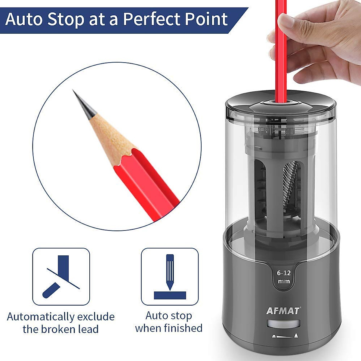 AFMAT Electric Pencil Sharpener Plug in