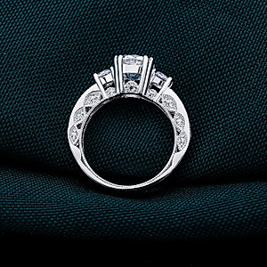 TIKJE 925 Sterling Silver Wedding Rings for Women Engagement Bridal Ring Promise Eternity Band Size 6