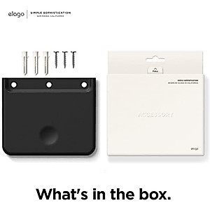 elago Universal Remote Holder Mount Compatible with Apple TV Remote and All Other Remote Controls - Adhesive Tape or Screw Mounting Options, Available Wired Charging [Large] [Black]